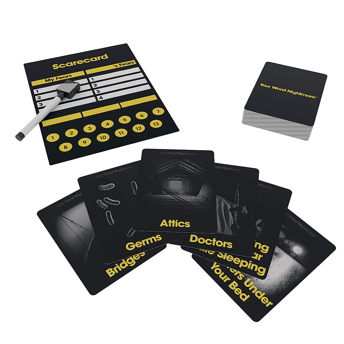 Your Worst Nightmare by Pressman - The Card Game That Makes You Face Your Fears, Black