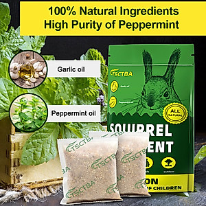 Ksqurelnb Squirrel Repellent Outdoor, Chipmunk Repellent Outdoor for Plants, Squirrel Deterrent, Keep Squirrels Away from Garden, Get Rid of Squirrels, Mint Squirrel Repellents for Attic-8P