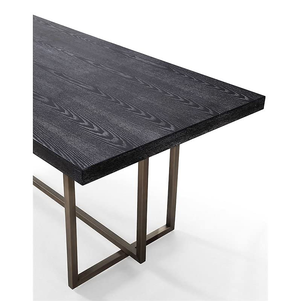 TOV Furniture Mason Modern Handmade Veneer Dining Table, Black