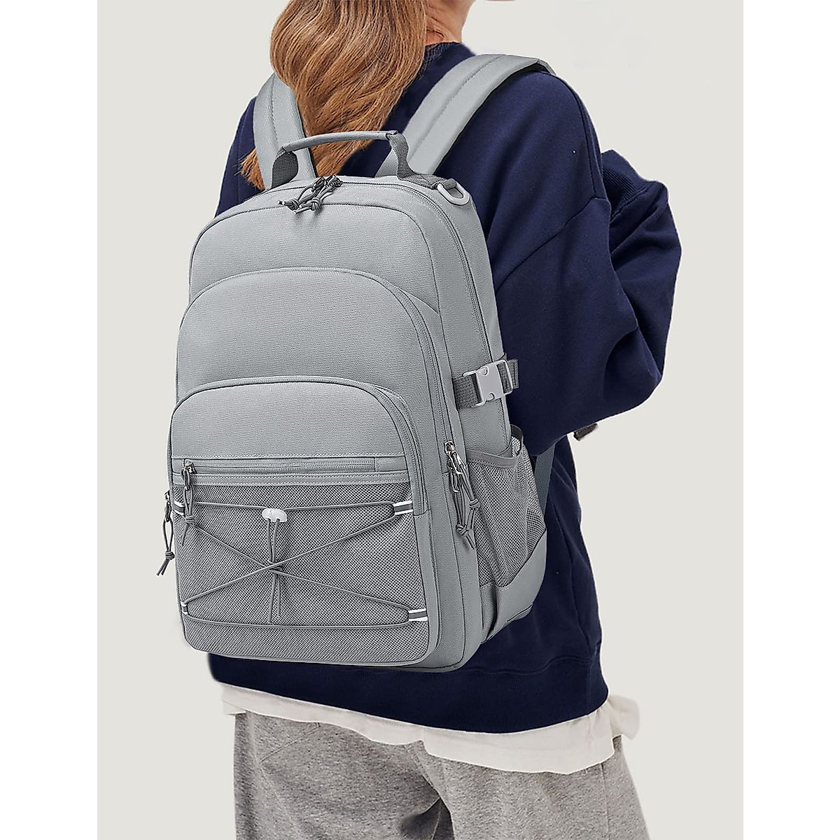 mygreen Girls Boy School Backpack Elementary Middle Bookbag Teenager Waterproof Lightweight 16 Inches Grey