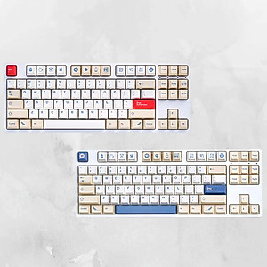 ZMX Soy Milk Custom Keycaps,136 Keys PBT Dye-Heat Sublimation Cherry Profile Personalized Keycaps Set for MX Switch Compatible with Mac Windows PC Mechanical Gaming Keyboard