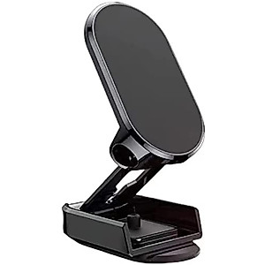 2023 New Alloy Folding Magnetic Car Phone Holder, Metal Folding Phone Holder Stand Dashboard Folding Bracket Universal, 360° Rotation Magnetic Car Phone Holder with Stable, no Shaking (Black)