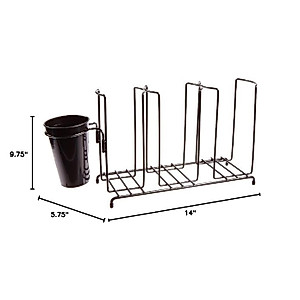 San Jamar C8003WFS Steel Cup and Lid Wire Organizer with Caddy and 3 Stacks, Black