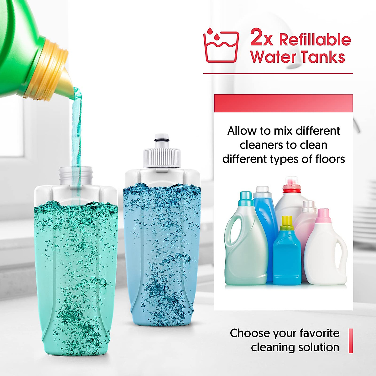 MANGOTIME Microfiber Spray Mop for Hardwood Floor Cleaning - Wet Dry Dust Mop with 2 Refillable Bottles & 4 Washable Reusable Pads, Flat Kitchen Mop for Wood, Tile, Laminate, Vinyl