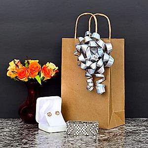 Prime Line Packaging Mini Brown Gift Bags with Handles, Kraft Paper for Small Business, Boutique, Retail, Thank you, Party, Take Out - 6x3x9, 100 Pack