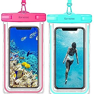 Karvense Waterproof Cell Phone Pouch Case, 2 Pack Universal Waterproof Phone Bag/Holder for iPhone/Samsung Galaxy/Pixel, Underwater Dry Bag for Travel, Vacation, Beach, Kayaking,Snorkeling, Water Park