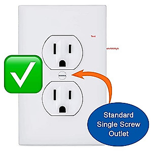 6-Pack Safety Innovations Self-Closing Outlet Covers (for Center Screw Outlets Only) - an Alternative to Wall Socket Plugs for Child Proofing Outlets, (1-Screw), (White)