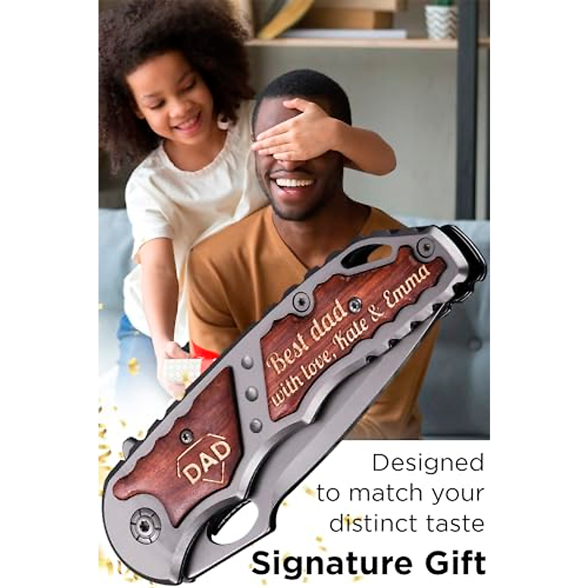 Personalized Gift for Men & Women - Customized Pocket Knife - Gifts for Dad Husband - Custom Engraved Knives - Gift Idea for Birthday Christmas Valentine's Day Anniversary - Present for Father Husband Stepdad 97010 PS
