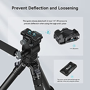 SmallRig Video Head for Vertical/Horizontal Shooting, Tripod Pan Tilt Fluid Head with Telescopic Handle and Switchable QR Plate for Arca, Max Load 5kg / 11Ibs for Camcorder, Mirrorless, DSLR - 4104