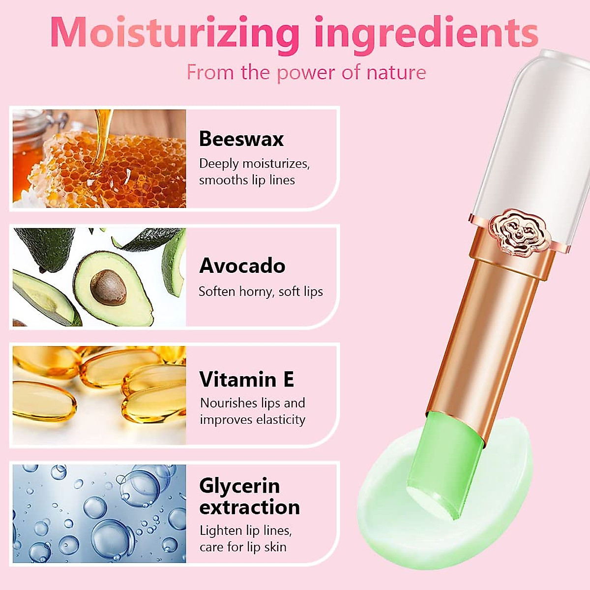 BINGBRUSH 2 Pcs Aloe Vera Color Changing Lipstick Queen,PH Mood Long Lasting Labiales Lip Gloss Lip Balm Tinted Magic Lip Stain Makeup Moisturize Lipstick Set for Women