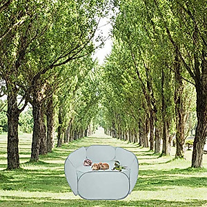 GABraden Small Animal Cage Tent Playpen with Fabric,Reptiles Cage,Breathable Transparent Pet Playpen Pop Open Outdoor/Indoor Exercise Fence,Portable Yard Fence (Solid-Grey)