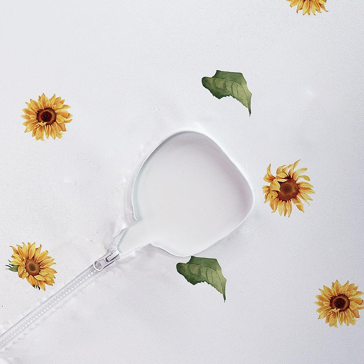 MATIRUG Outdoor Sunflower Tablecloths with Umbrella Hole,Zipper 60x102 Inch Rctangluar, Spillproof Washable Watercolor Sunflower Floral Fabric Table Cloth,Table Cover for Picnic Dinner Patio