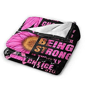 Breast Cancer Awareness Blanket Throw, Breast Cancer Survivor Gifts for Women Girls, Pink Ribbon Bed Blankets Ultra Soft Fleece Warm Cozy for Couch Bed Sofa 60x50 Inch