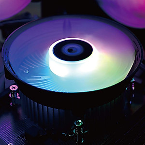 ID-COOLING DK-03i CPU Cooler for LGA1200/115X, 60mm Height Low-profile CPU Air Cooler with Aluminum Fins, Rainbow RGB Lighting, 120mm PWM Fan, Thermal Compound Included, TDP 100W