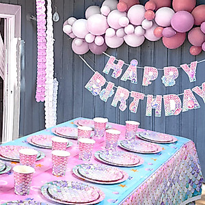 MaitianGuyou Mermaid Disposable Party Plates,40-Pack 9 Inch Paper Plates & 40-Pack 7 Inch Dessert Plates for Birthday, Party, Retirement,Appetizer,Wedding Bridal Baby Shower(Mermaid)