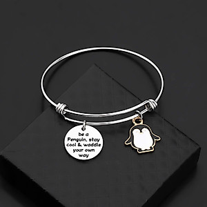 Gzrlyf Penguin Bracelet Inspirational Penguin Gifts Penguin Lovers Gifts Be a Penguin Stay Cool and Waddle Your Own Way (Bracelet)