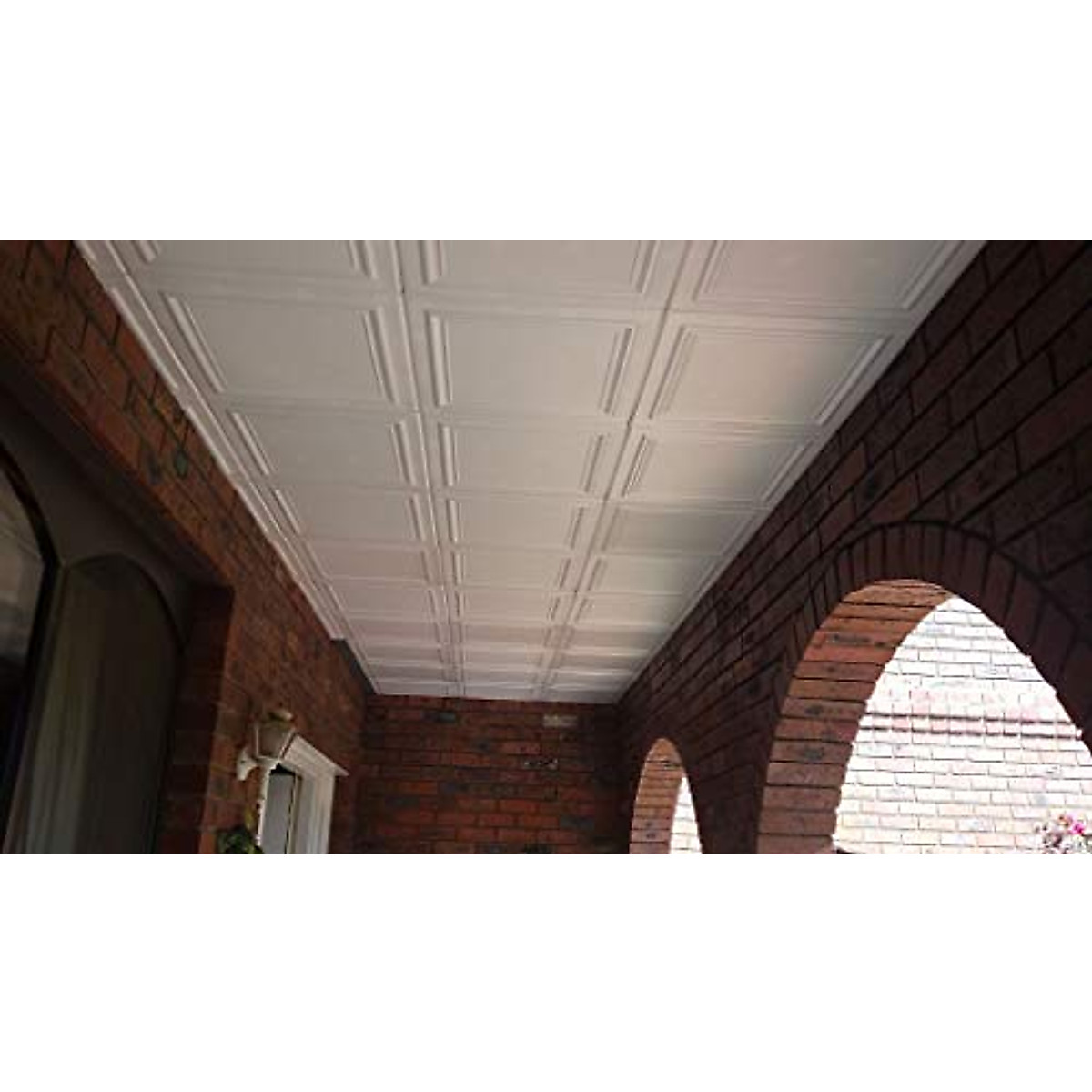 A La Maison Ceilings R24 Line Art Foam Glue-up Ceiling Tile (21.6 sq. ft./Case), Pack of 8, Plain White