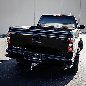 AKKON - For 2014 2015-2018 Chevy Silverado | GMC Sierra LH & RH Black Replacement LED Tail Lights Tail Lamps Pair Set