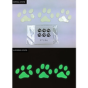 Marsway Cute Paw Print Night Luminous Removable Kids Room Wall Decal Glow in The Dark Decorative Sticker