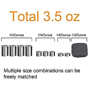 Ruisita 3.5 Ounces Tungsten Weight Tungsten Putty Weights Polished Axle Kit Cylinder Weight Polished and Grooved Axles, Compatible with Pinewood Car Derby Weights