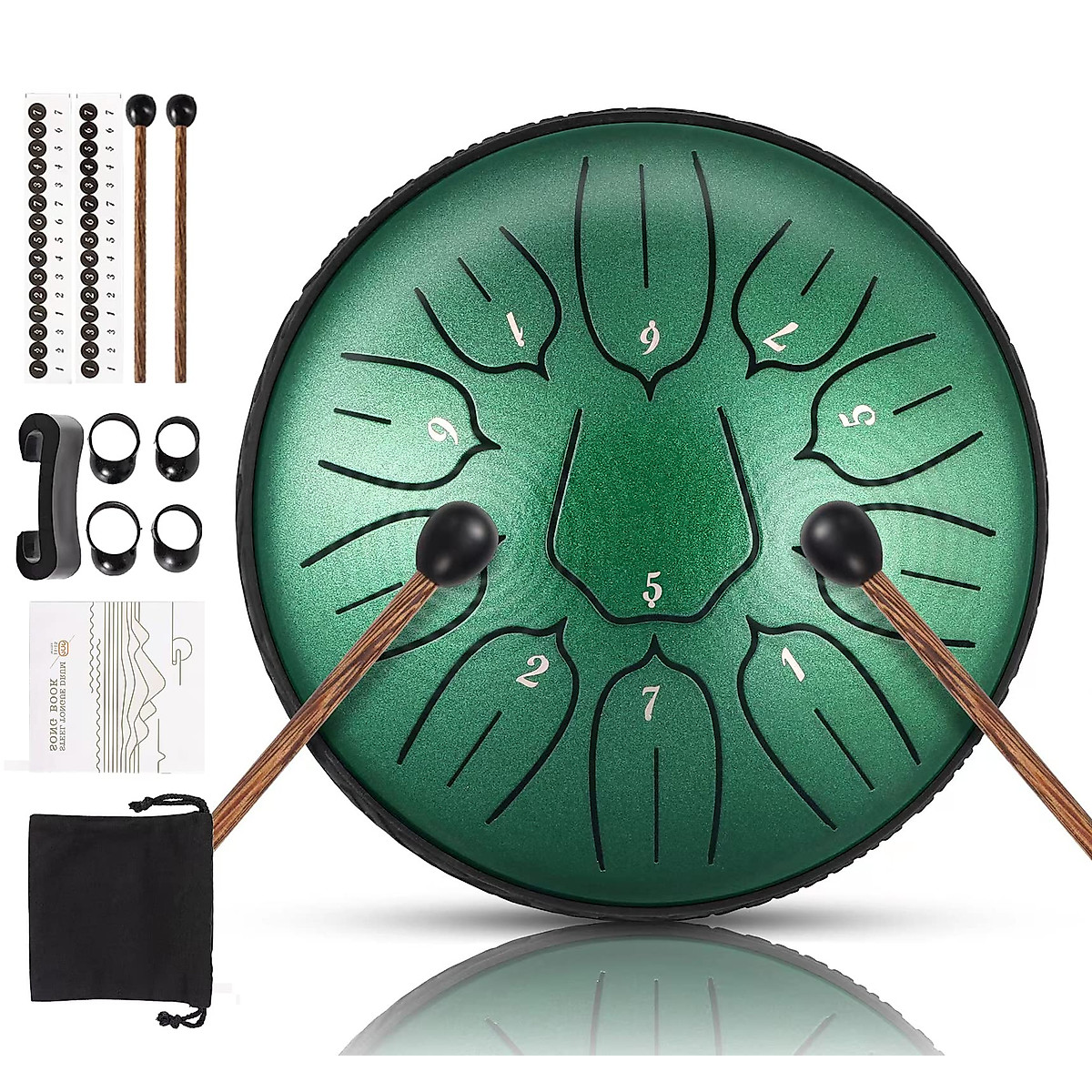 Steel Tongue Drum 11 Note 6 Inches D-Key Tank Drum Handpan Drum Percussion Instrument for Meditation Entertainment Musical Education Concert Mind Healing Yoga