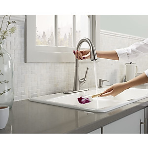 Kohler R77748-SD-VS Malleco Touchless Pull Down Kitchen Sink Faucet with Soap/Lotion Dispenser, Vibrant Stainless