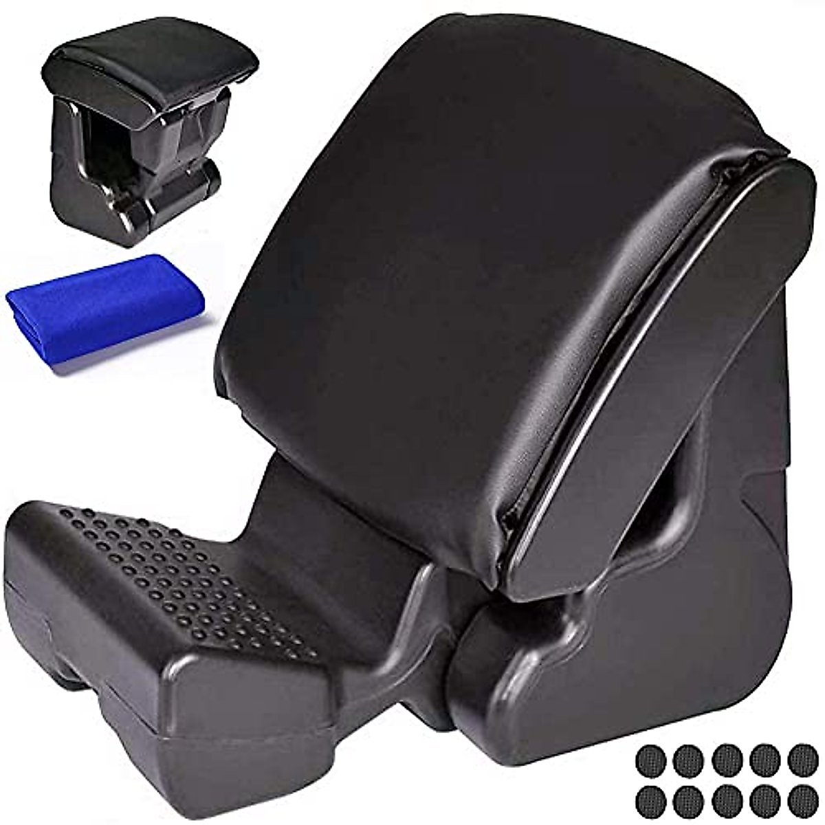 VUE Adjustable Footrest, Upgrade Ergonomic Footrest Max-Load 180LBS with 3 Functional Modes & Massage Office Foot Rest Under Desk for Home, Office, Car, Train