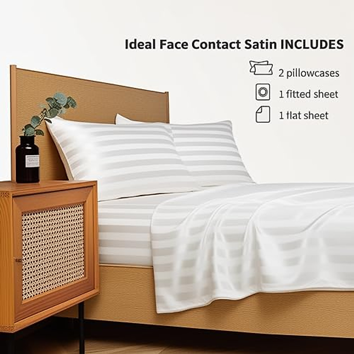 Cotton California King Size Sheets, 4 Piece Set, Deep Pocket up to 16", Sheet & Pillowcase, Hotel Bed Sheet, Breathable & Cooling, Wrinkle Free, Extra Soft, Easy Fit(Striped,Burgundy,California King)