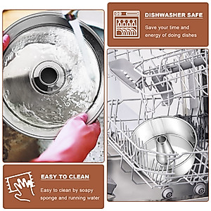 P&P CHEF Angel Food Cake Pan, 10 Inch Cake Pan Round Baking Tube Tin for Baking Pound Cakes, Conical Hollow & One-piece Design, Stainless Steel Core & Heavy-duty, Oven Safe - Silver