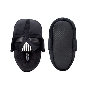 Disney Mandalorian Boys' Star Wars Slippers - 3D Baby Yoda Plush Fuzzy Slippers - Darth Vader Slippers for Boys (Shoe Size 11-5), Size 11-12, Darth Vader