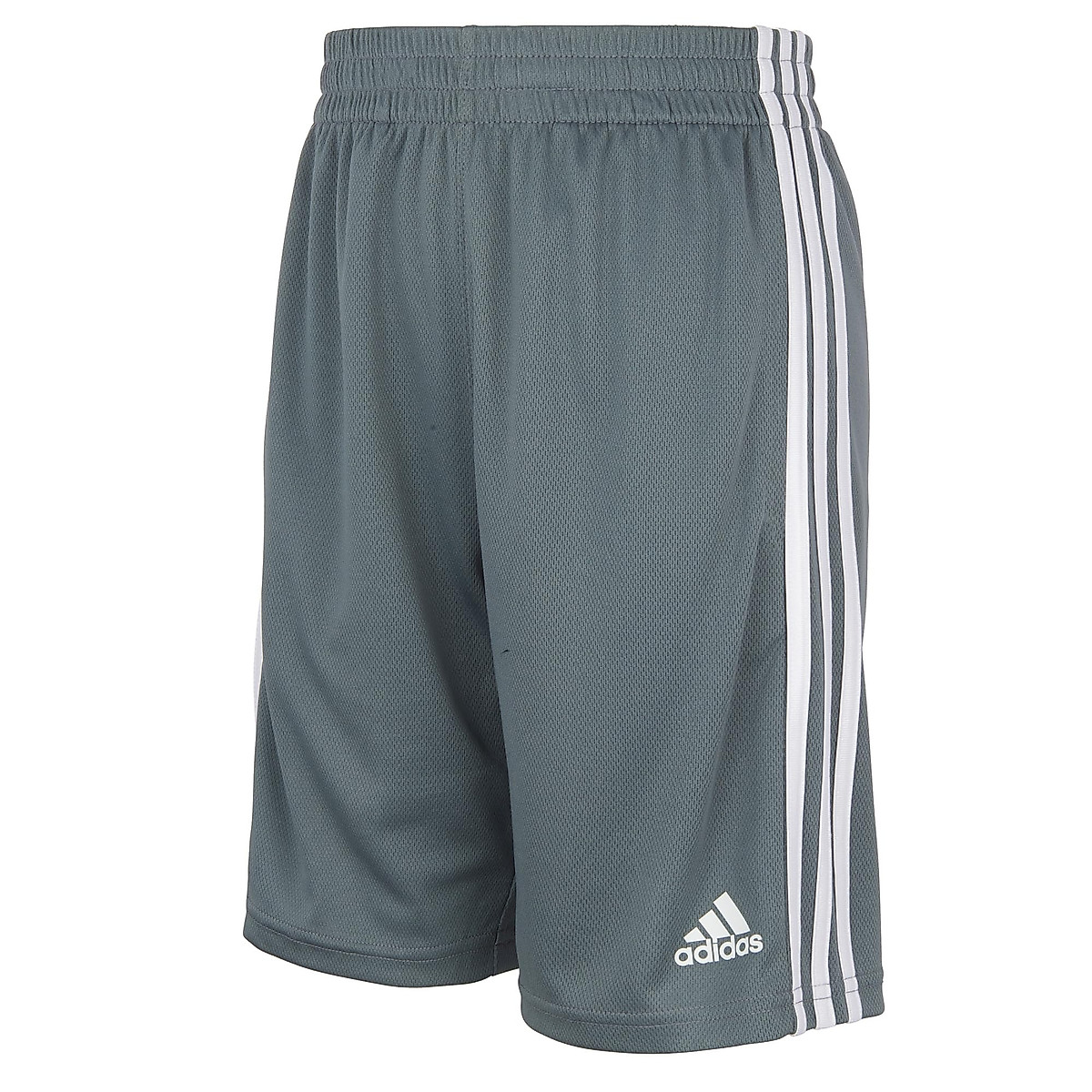 adidas boys Adi Classic 3-stripe Shorts, Dark Grey, 6 US