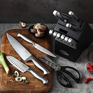 Marco Almond KYA28 Japanese High Carbon Stainless Steel Self Sharpening Knife Block Set + Marco Almond MA61 Cheese Graters Set of 4