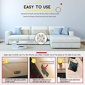 Hilitchi 120Pcs Assorted Metal Universal Sectional Sofa Interlocking Furniture Connector Bracket with Screws