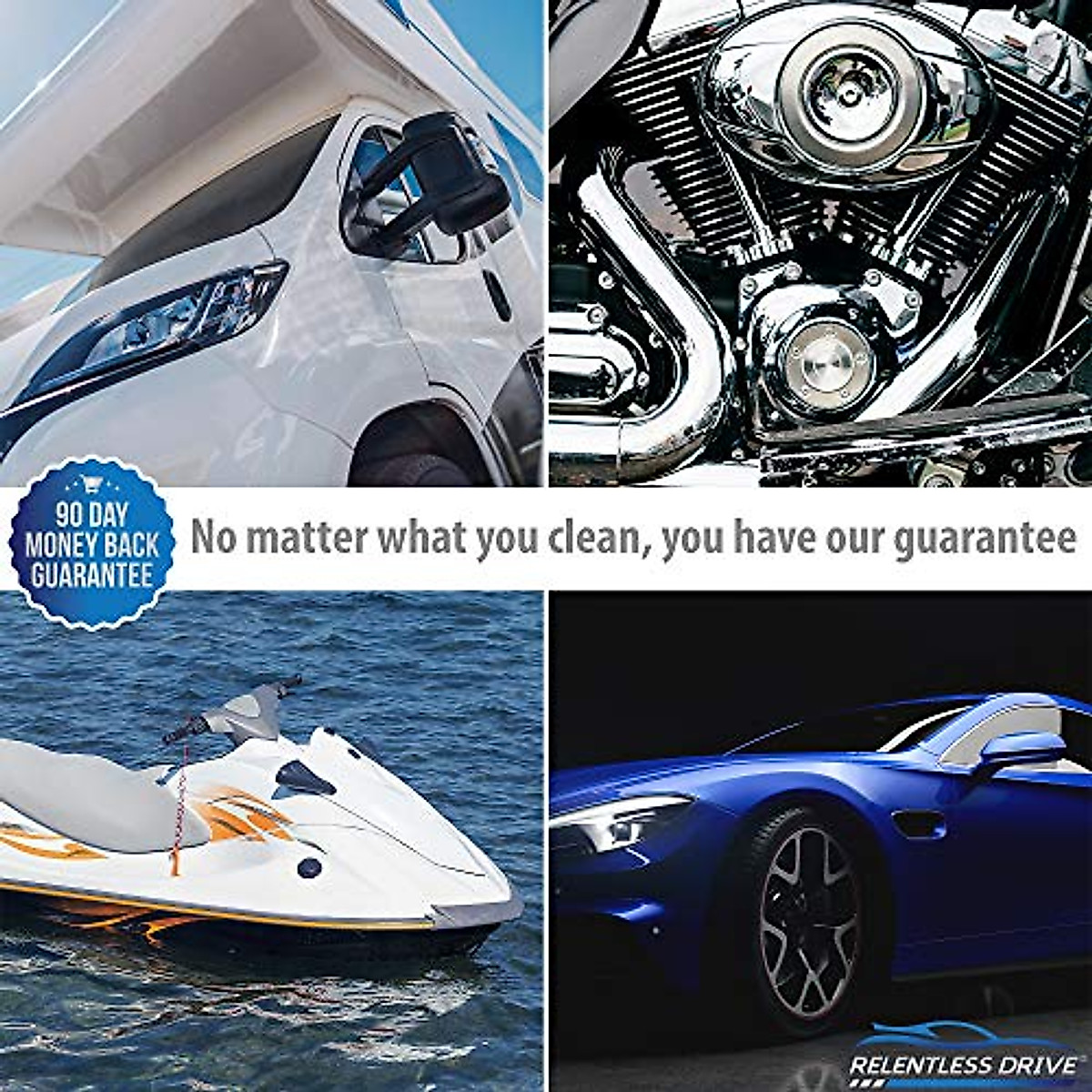 Relentless Drive Cyclone Car Wash Mitt & Works as Car Wash Sponge, Microfiber Wash Mitt Scratch Free, Ultra Absorbent Microfiber Mitt for Cars, Trucks, SUV, Boat & Motorcycle (2 Pack, Large Glove)