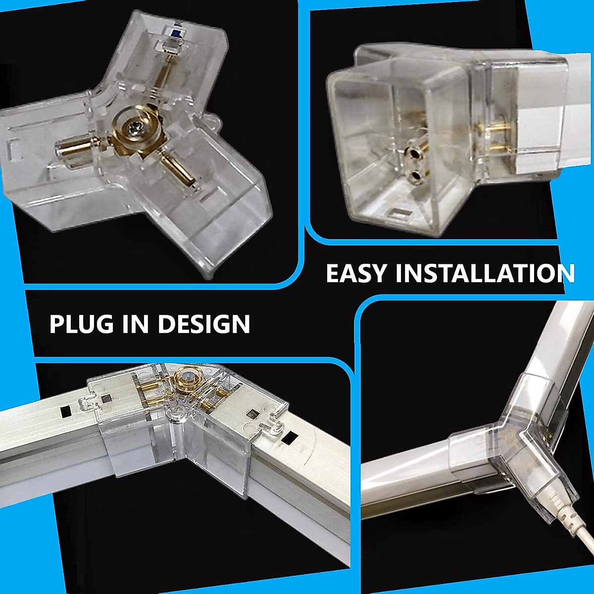 SENKOYU with Bezel 10 Honeycomb LED Garage Light, DIY Plug-in LED Auto Repair Detail Light, 6500K Daylight White AC85-220V for car Detailing, Salon, Gym, Store, Basement 165.3in x 141.7in