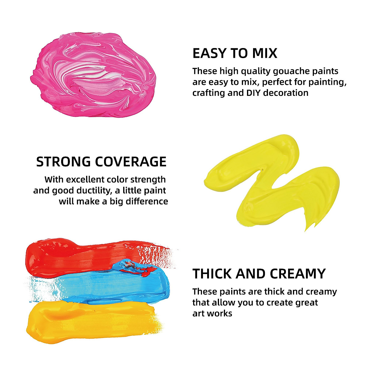 HIMI Gouache Paint Set Jelly Cup 18 Vibrant Colors Non Toxic Paints with Portable Case Palette for Artist Canvas Painting Watercolor Papers, Rich Pigment, 30ml/Cup