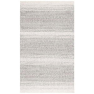 Safavieh Marbella Collection 8' x 10' Ivory/Dark Brown MRB208T Handmade Contemporary Fringe Wool Area Rug