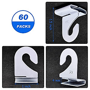 Aluminum Ceiling Hooks for Drop-Ceiling T-Bars Right and Left White Ceiling Hanger T-Bar Track Clip Suspended Ceiling Hooks Grid Clips for Hanging Plants Office Signs Decorations (20)