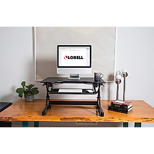 Lorell Sit-to-Stand monitor riser, black