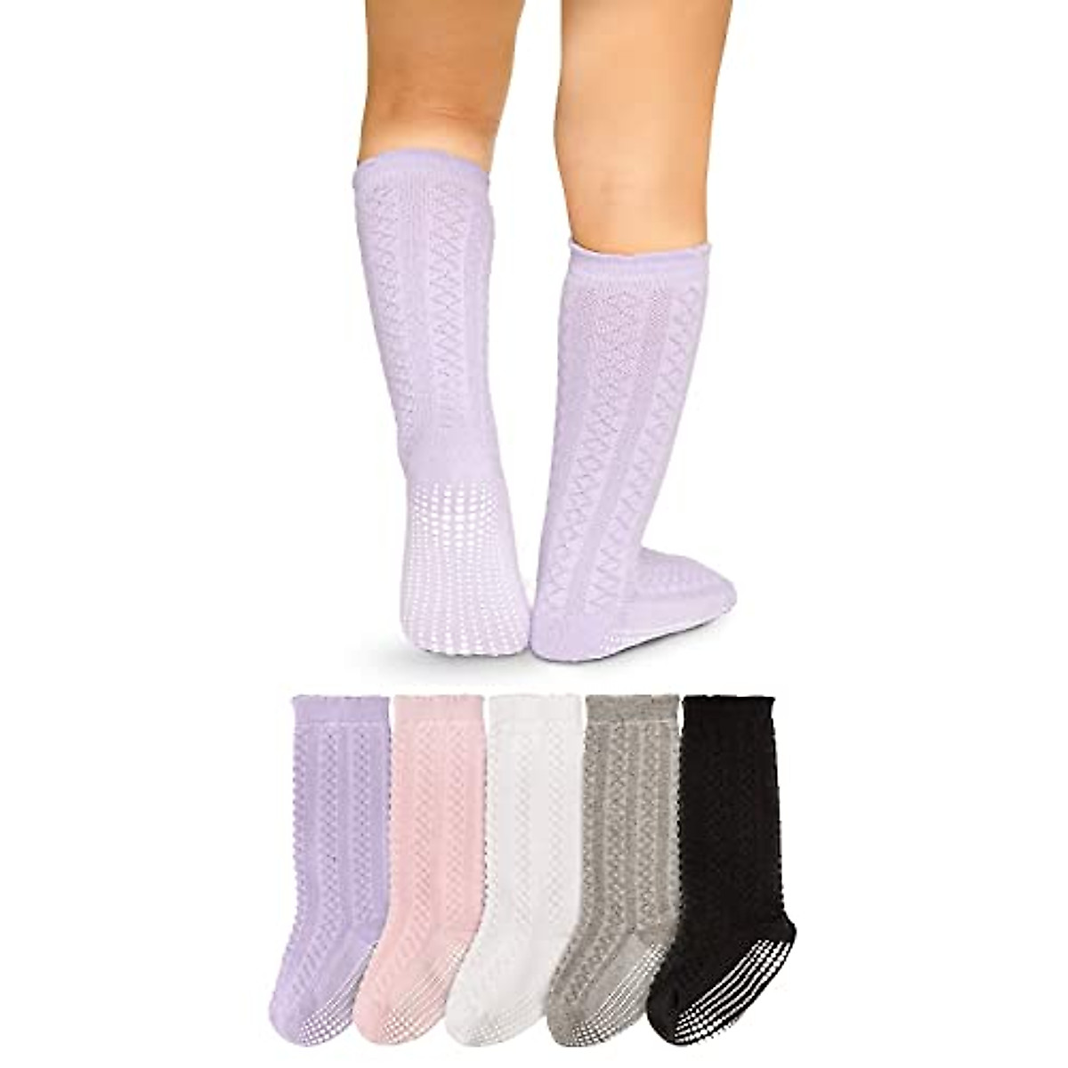 LA ACTIVE Girls Knee High Socks Cozy Warm Cotton Uniform Athletic Socks for Toddlers Dress Socks