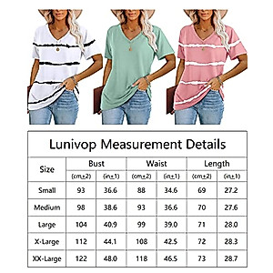 Lunivop Womens Tops V Neck Short Sleeve Tshirts Loose Solid Color Basic Tees for Summer Grey XL
