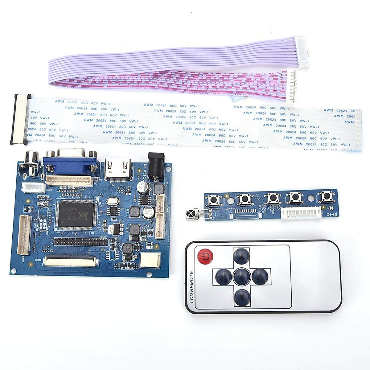 LCD Driver Board, Universal 40 Pins 9V-24V HDMI VGA 2AV Input LCD Controller Board, for AT070TN92 LED Panel AT065TN14