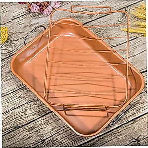 Housoutil Non Stick Baking Sheet Bread Baking Pan Loaf Bread Pan Bbq Food Plate Kitchen Bakeware Accessory Rectangular Baking Pan Baking Tray Oven Barbecue Grill Steel Pan Bakeware