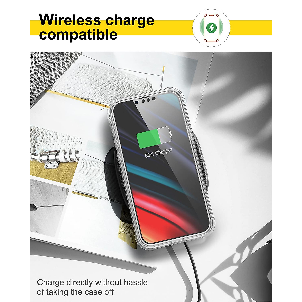 SURITCH Clear Case for iPhone 13 Pro Max (Only) 6.7-inch, [Privacy Screen Protector] Full Body Protection Bumper Shockproof Rugged Cover for iPhone 13 Pro Max -(Clear)