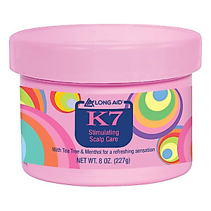 AmPro Long-Aid K7 Stimulating Scalp Care Conditioner - Tea Tree and Castor Oil Nourishes Dry Scalps - Cooling Sensation of Menthol Helps Soothe and Energize - Free of Alcohol and Dyes - 8 oz