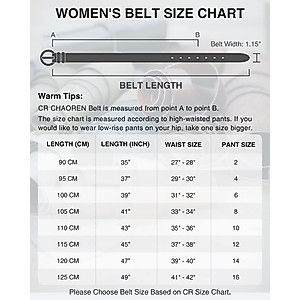 Womens Belt - CR Leather Belt Women Casual for Jeans Pants Dress - Belts with Gold Buckle for Women Fashion