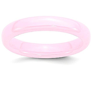 IceCarats Ceramic Pink 4mm Plain Classic Wedding Band Ring Size 7.00