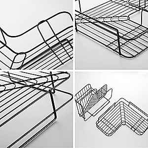 RODDEX 2 Pack Corner Shower Caddy, No Drilling Shower Organizer Shelf with 6 Traceless Adhesive Strong adhesive Hooks, Wall Mounted shower shelves for Bathroom Kitchen Dorm, Matte Black