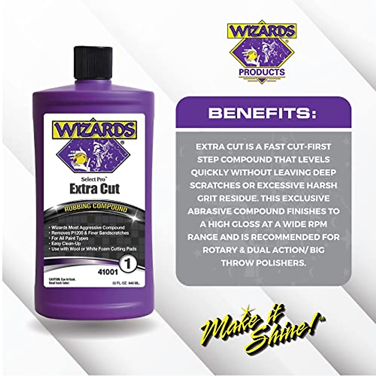 Wizards Select Pro Extra Cutting Compound Step 1 Perfect Match - Car Scratch Remover with Aggressive Cutting Action - Best Used With Wool or White Foam - Safe to Use During Car Paint Scratch Repair