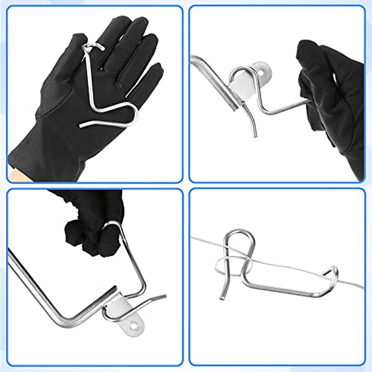 Zhengmy Fence Wire Tightener Tool with 1 Tighteners Handle Fence Wire Tensioner Steel Fence Stretcher Tool Barbed Wire Fence Tools Fence Repair Kit for Fast Wire Fence Farmhouse Garden (31 Pieces)